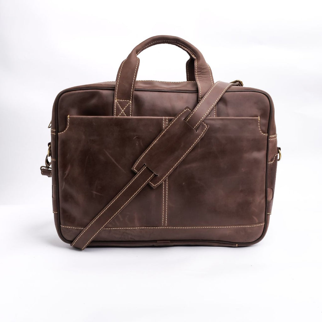 Oxford Pure Dark Brown Leather Vintage Laptop Bag – Jildleather